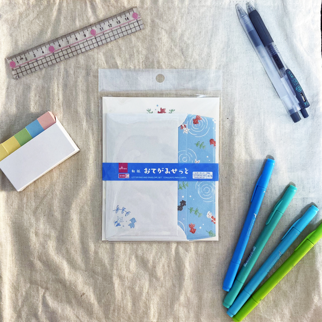 Daiso 474 Letter Pad Envelop Set - Destockjapan